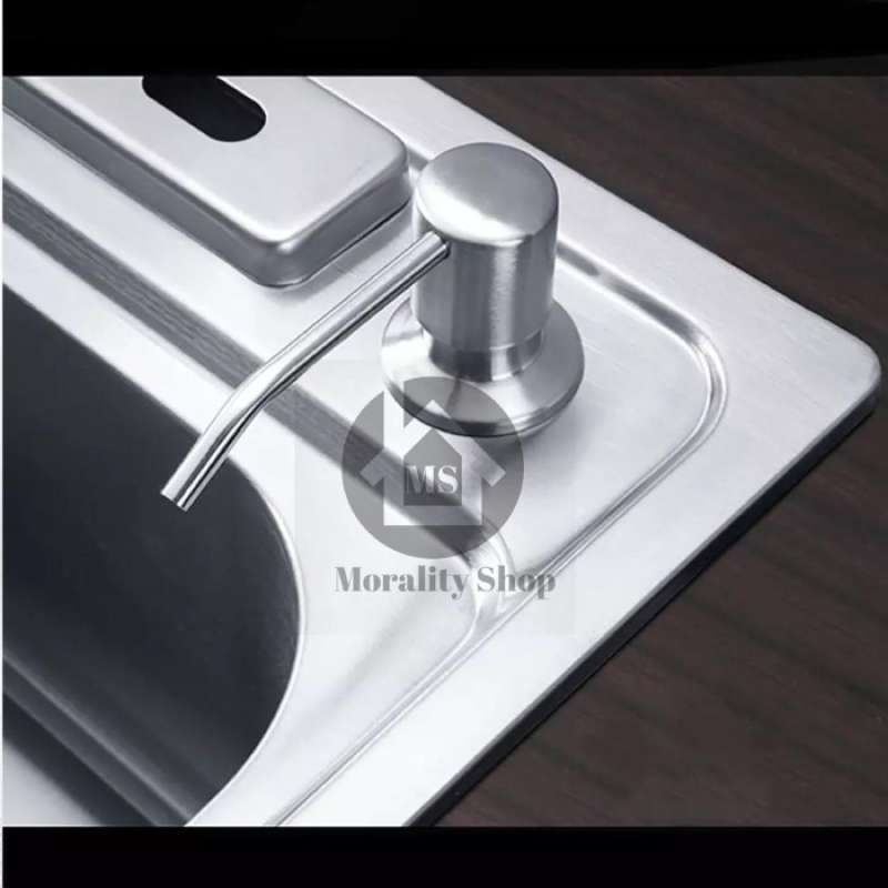 Promo Tempat Sabun Cair Meja Stainless 350Ml- Soap Dispenser Tanam Sink ...