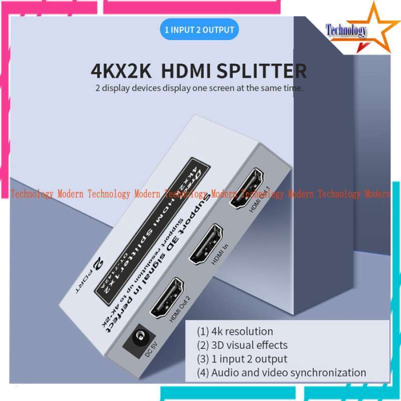 Promo Hdmi Splitter 1X2 4K*2K Support Dual Monitor (Extended) Diskon 10 ...