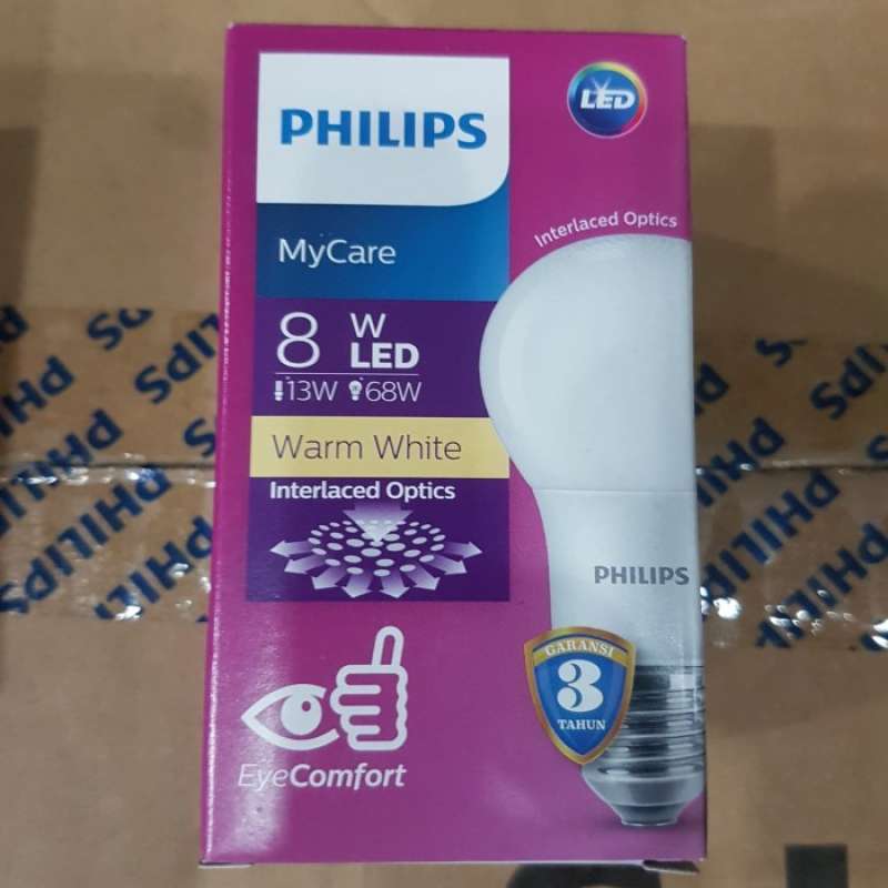 Jual Lampu Bohlam Philips Led Mycare 8W 8Watt 8 W Watt Kuning Warm ...