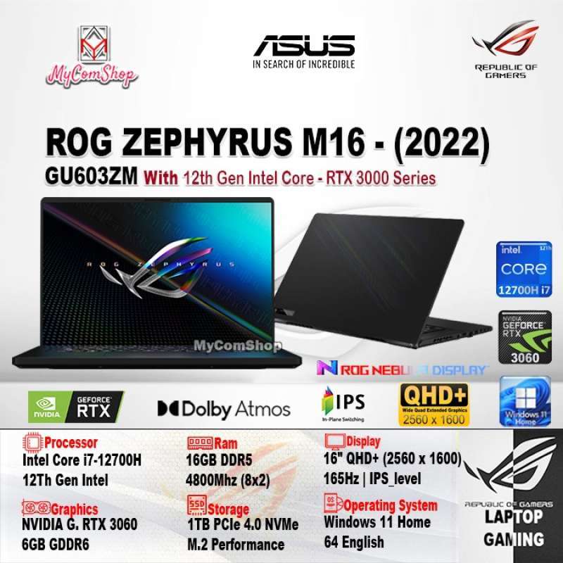 Jual Asus Rog Zephyrus M Gu Zm I H Gb Tb Ssd Rtx Qhd Di Seller Mycomshop