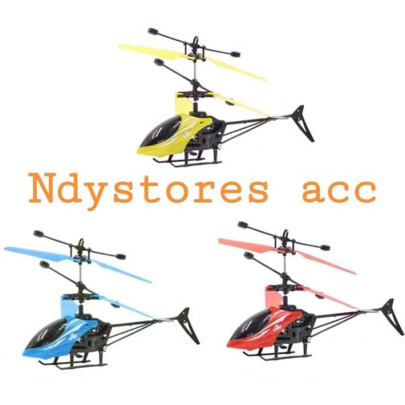 Promo helikopter flying drone sensor tangan merah biru Diskon 32% di ...