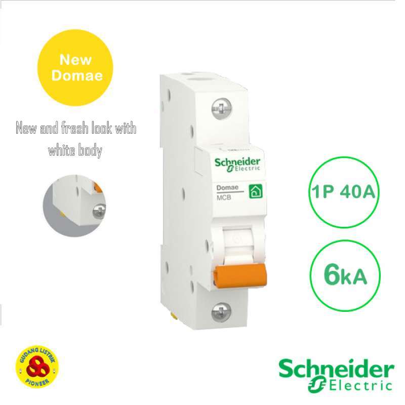 Jual Schneider Mcb 1P 40A 6Ka New Domae Mcb Breaker 1 Phase 40 Amp 6Ka ...