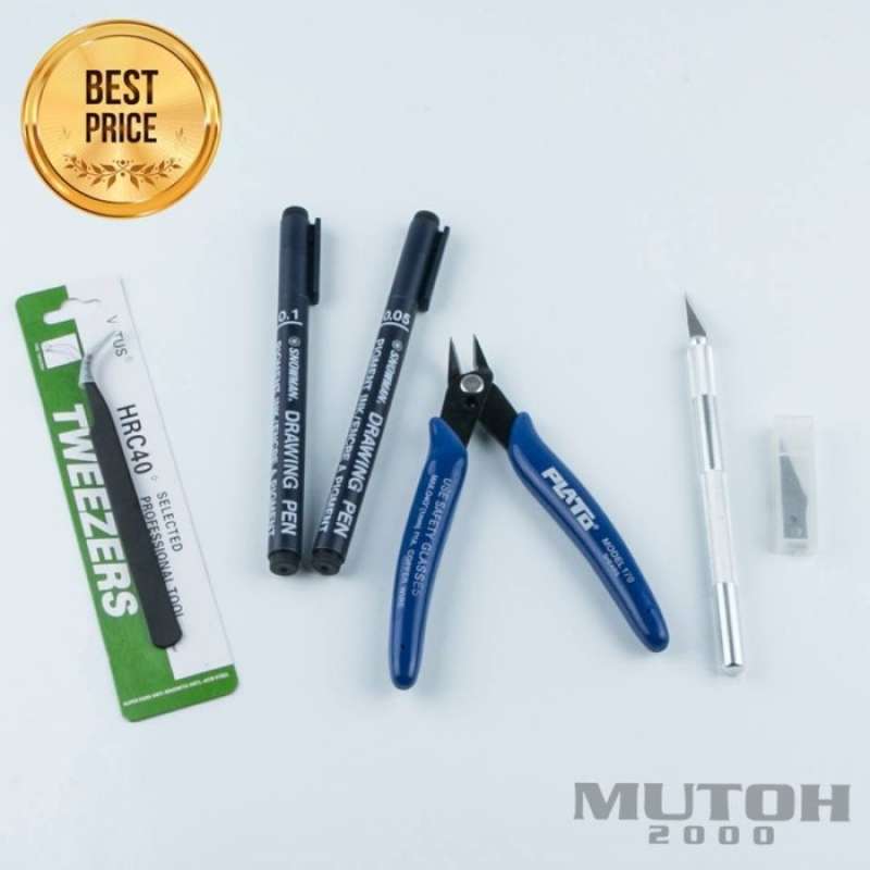 Jual Paket Mini Tool Set Tool Kit Gundam Gunpla Bandai Tang Pinset Lining di Seller DENTA TOYS ...