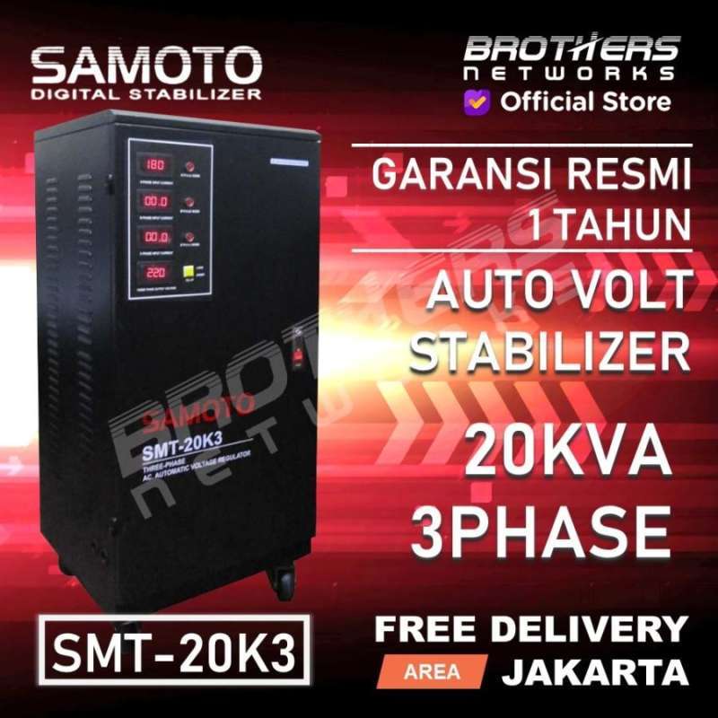 Jual STABILIZER SAMOTO SMT 20K3 20KVA 3PHASE utk rumah / gedung ...
