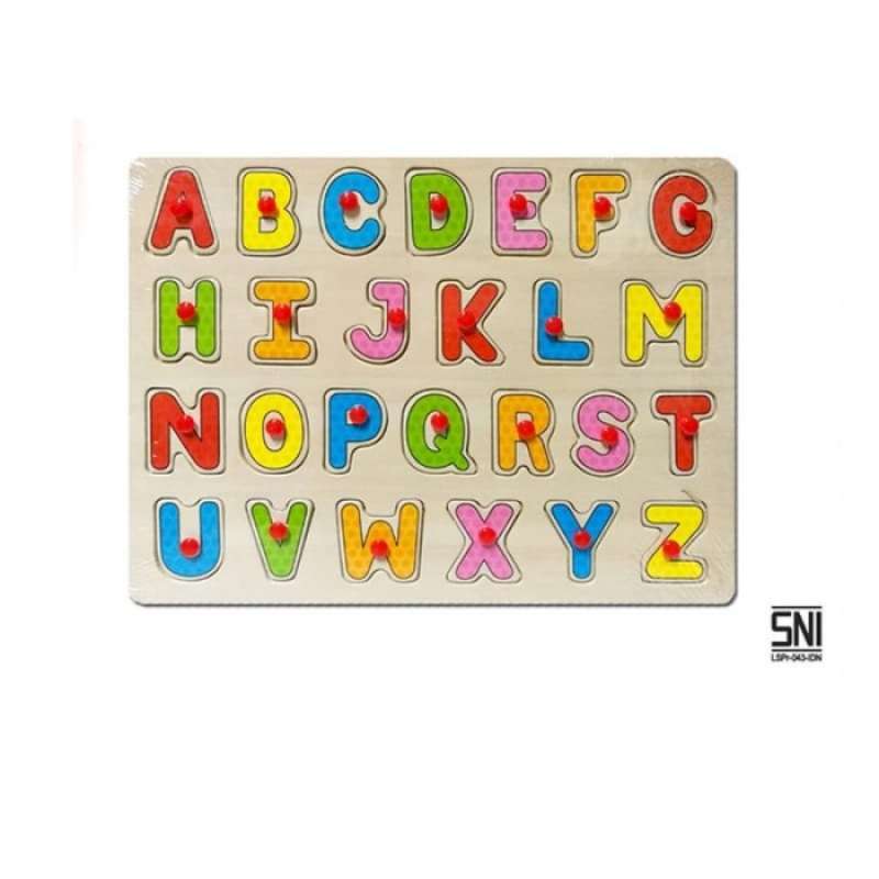 Jual Mainan Edukasi Puzzle Huruf Besar Polkadot Plus Gambar Didasar di ...