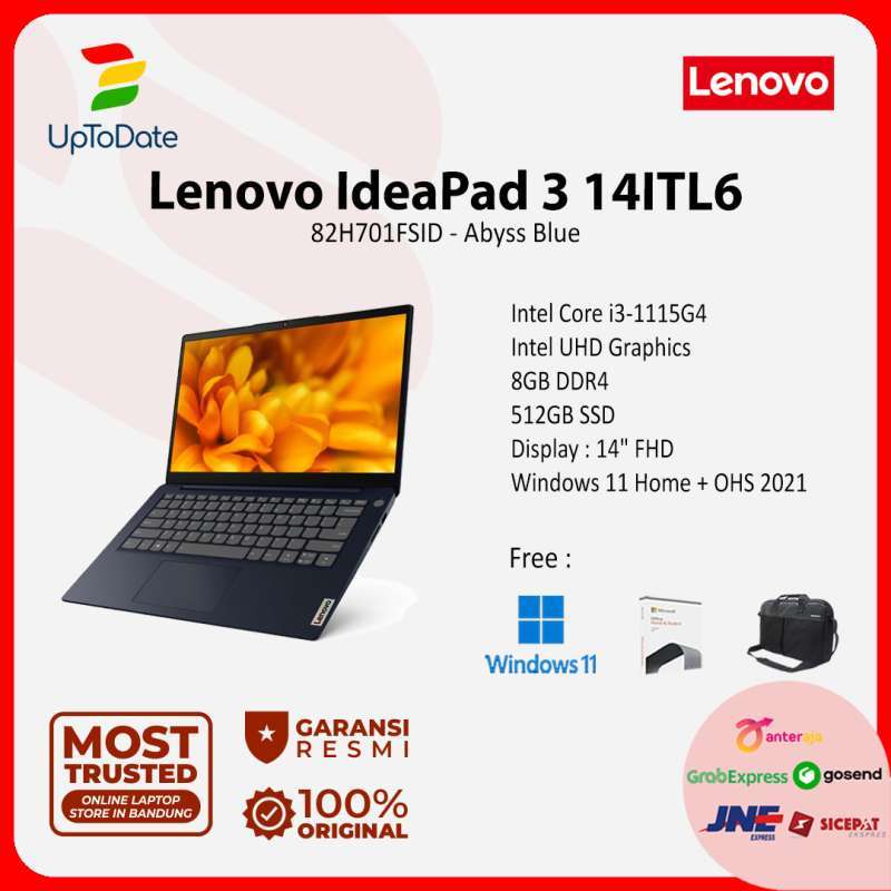 Jual Lenovo Ideapad 3 14itl6 Fsid Core I3 1115g4 8gb 512gb 14 W11 Ohs21 Di Seller Up To Date