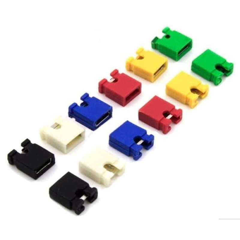 Jual 2.54mm Pitch Pin Header Standard Jumper Cap Connector 2 pin jumper ...