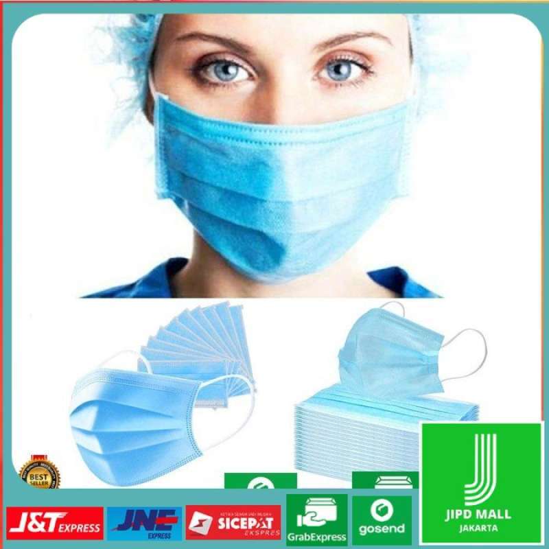 Promo Masker Bedah Filter Udara Anti Polusi Virus 3Ply 50PCS Diskon 79% ...