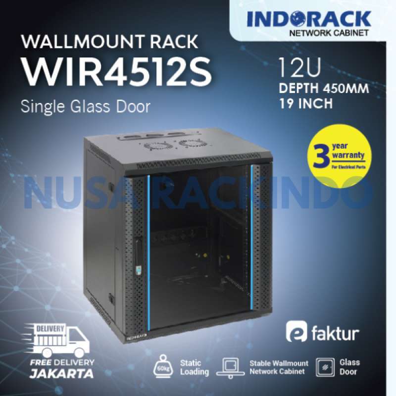 Promo Wir4512s - 12u Wallmount Rack Depth 450mm Single Door 19 ...