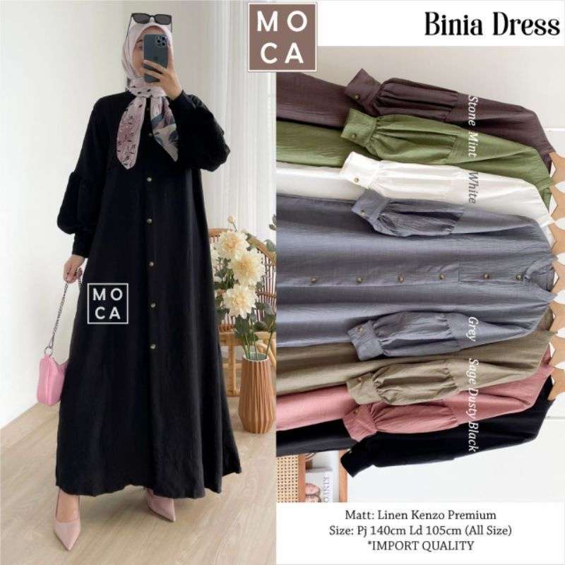 Jual BINIA LONG DRESS POLOS BY MOCA LD 105 XL OUTFIT REMAJA MUSLIM WANITA BAJU GAMIS TERBARU ...