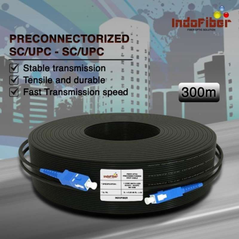Promo Kabel Precon 300 Meter Dropcore 1 Core 3 Seling Sc Upc Fiber ...