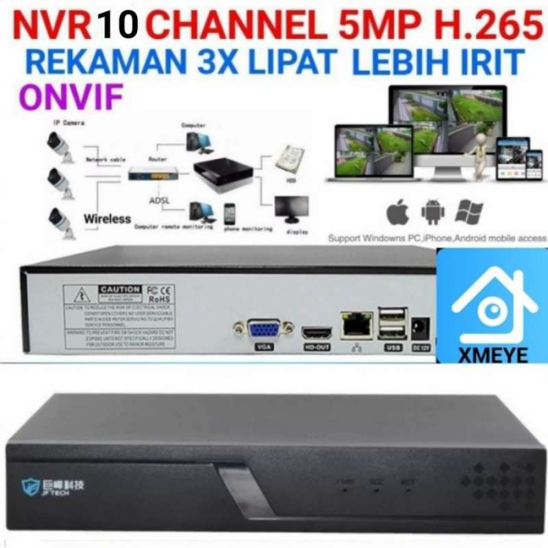 Jual New 2019 Nvr Xmeye 8 Channel 5Mp 4K Onvif H.265 H.264 Dvr Icsee di Seller JEWS STORE ...