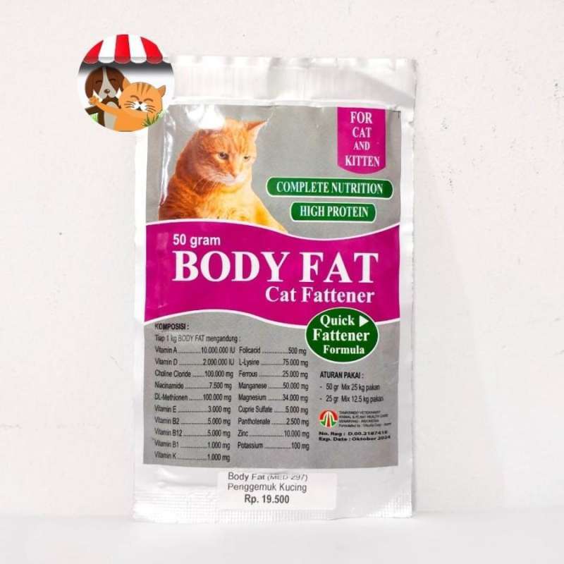 Jual Body Fat Cat Fattner 50gr Vitamin Penggemuk Kucing di Seller ...