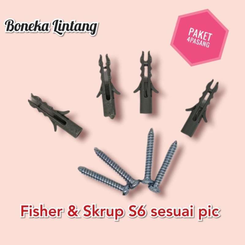 Jual FISHER DAN SKRUP UKURAN S6 UNTUK MEMASANG BATANG GORDEN ISI 4 ...