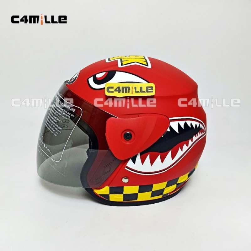 Promo HELM EVOLUTION SHARK RED DOFF HALF FACE MODEL GM EVO di Seller ...