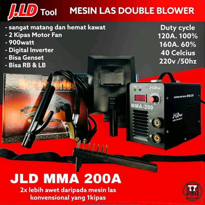Jual Mesin las JLD MMA200 DOUBLE BLOWER inverter 2 kipas motor fan di ...