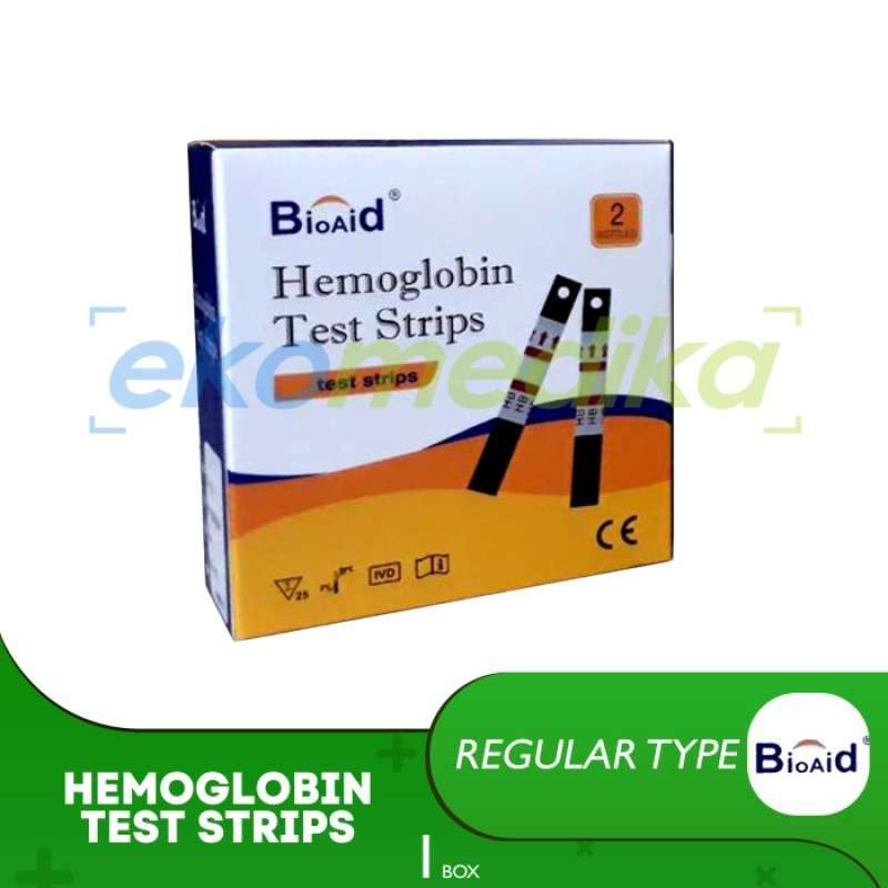Jual Strip test Hb darah Bioaid Hemoglobin HB Test Strip BIO AID Hb ...