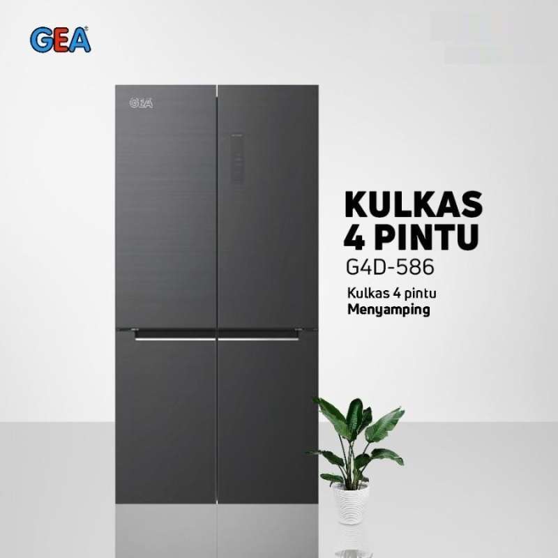 Jual Kulkas Gea Side By Side 4 Pintu 586 Black Dop (inverter) Garansi ...