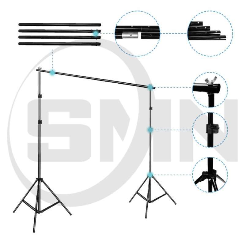 Promo Paket Background Stand 1 Bar With Backdrop Foto Studio Lite ...