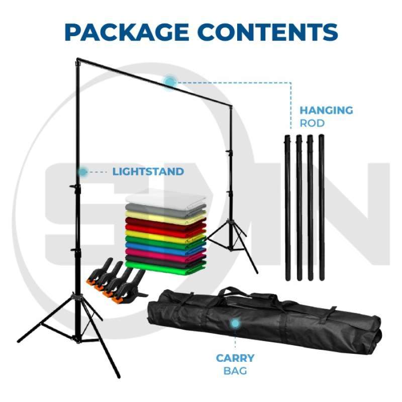 Promo Paket Background Stand 1 Bar With Backdrop Foto Studio Lite ...