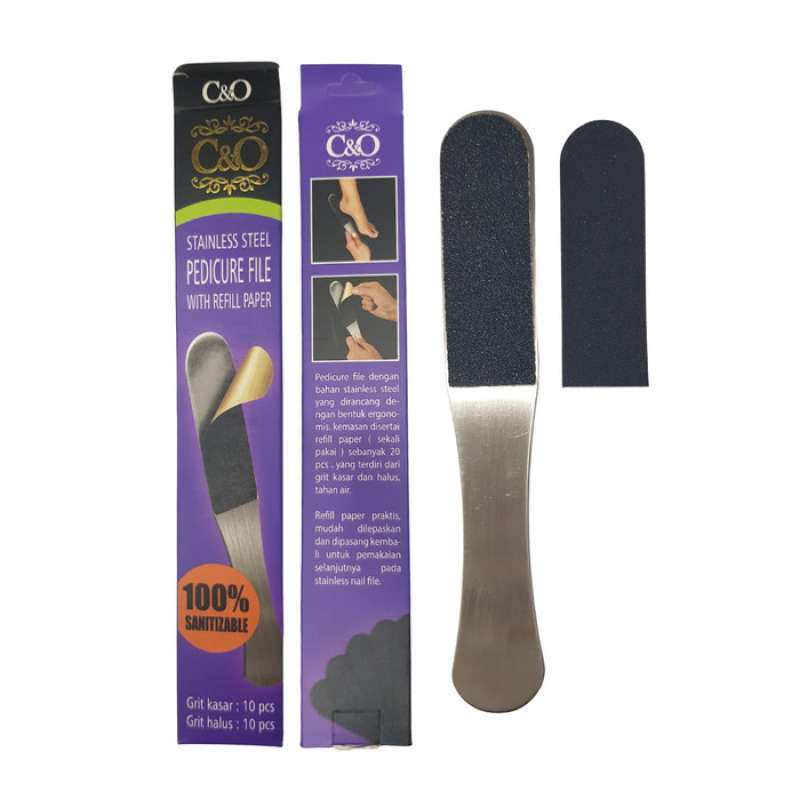 Jual C&O Stainless Steel Foot File with refill paper [Pedicure File] di ...