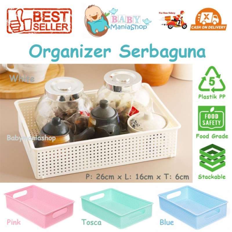 Jual Kotak Organizer Serbaguna Keranjang Plastik Premium Sekat Laci ...