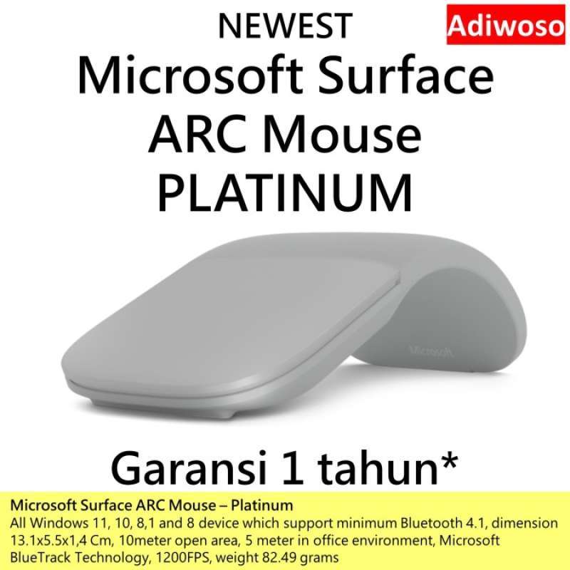 Jual Microsoft Surface Mouse 2017 (New) Arc Mouse Warna Platinum di Seller Meena Store ...