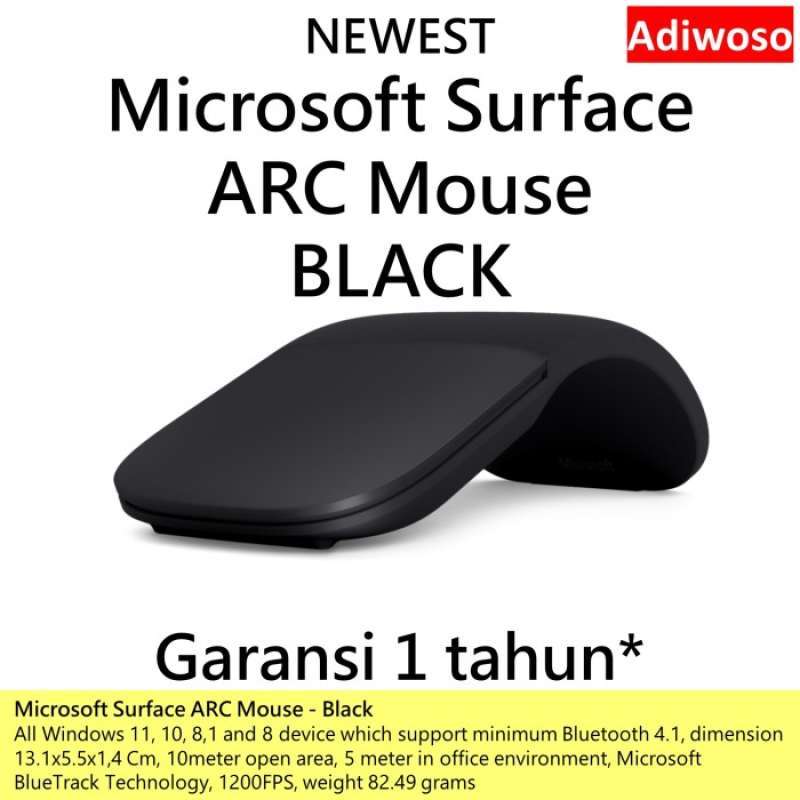 Jual Microsoft Surface Mouse 2017 (New) Arc Mouse Warna Black di Seller ...