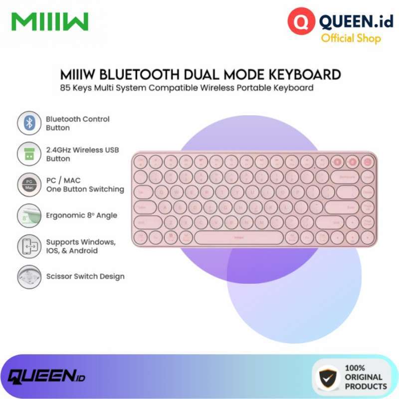 Jual MIIIW Air Keyboard Dual Mode Wireless USB + Bluetooth 85 Keys di ...