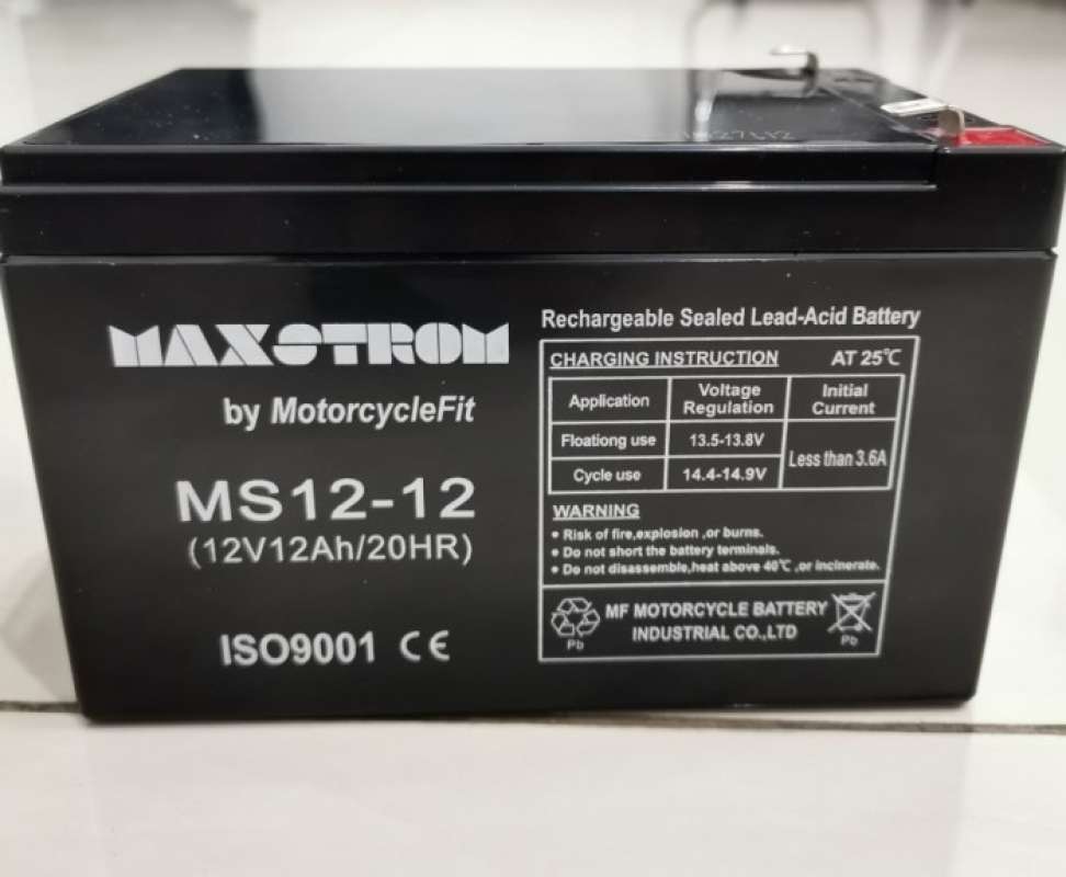 Promo Aki Sepeda Listrik 12V 12Ah Maxstrom Diskon 10% di Seller Zevan ...