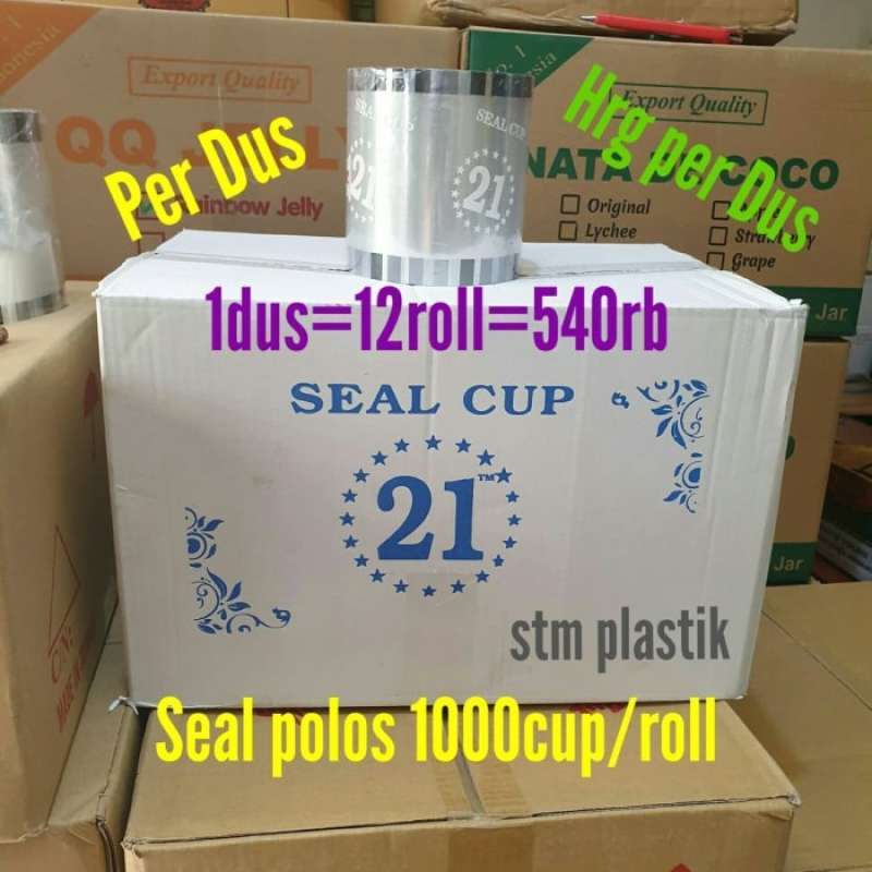 Jual Seal Cup polos Per dus isi 12roll/plastik tutup cup sealer bening di Seller Sahabat Dapur ...