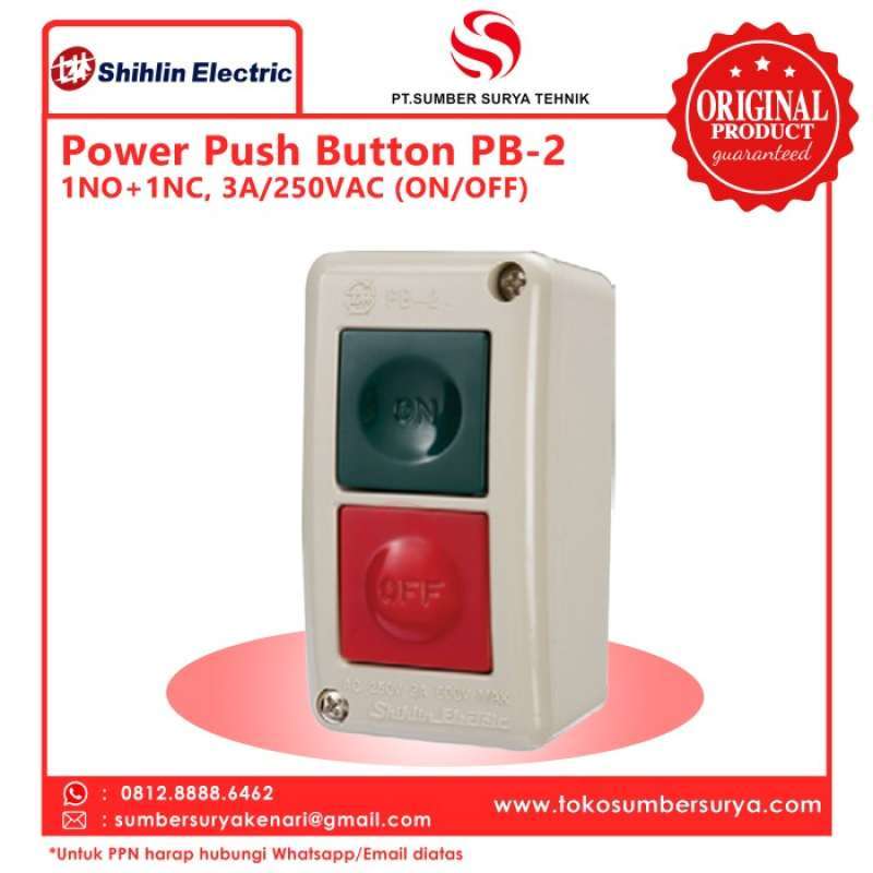 Jual Power Push Button PB-2 / PB2 1NO+1NC, 3A/250VAC Shihlin Electric ... Jual Power Push Button PB-2 / PB2 1NO+1NC, 3A/250VAC Shihlin Electric ...