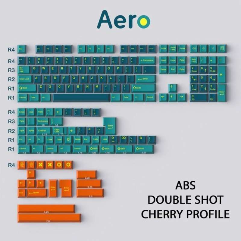 Jual KEYCAPS ABS AERO CHERRY PROFILE DOUBLE SHOT MECHANICAL KEYBOARD di ...