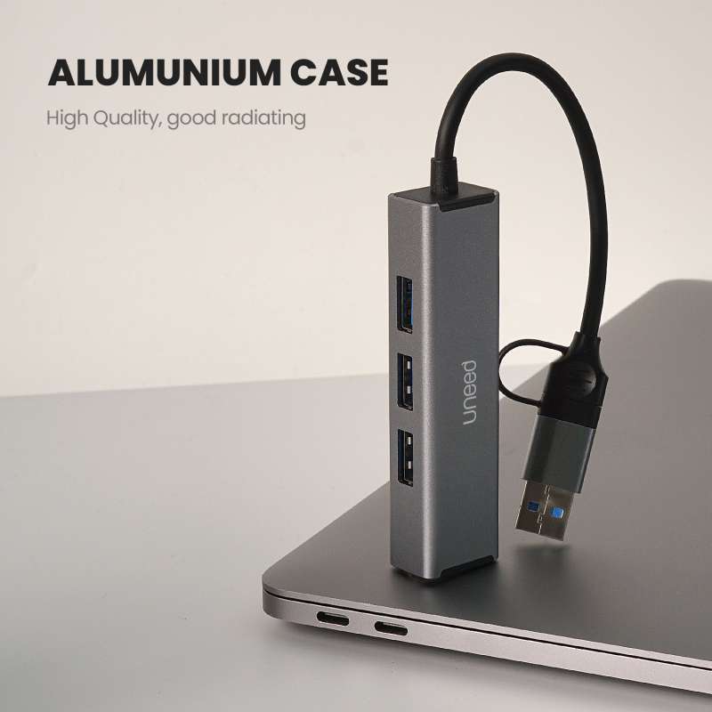 Jual Uneed Usb Type C Hub To Usb 3.0 + Gigabit Ethernet Rj45 - Uuh203ca ...