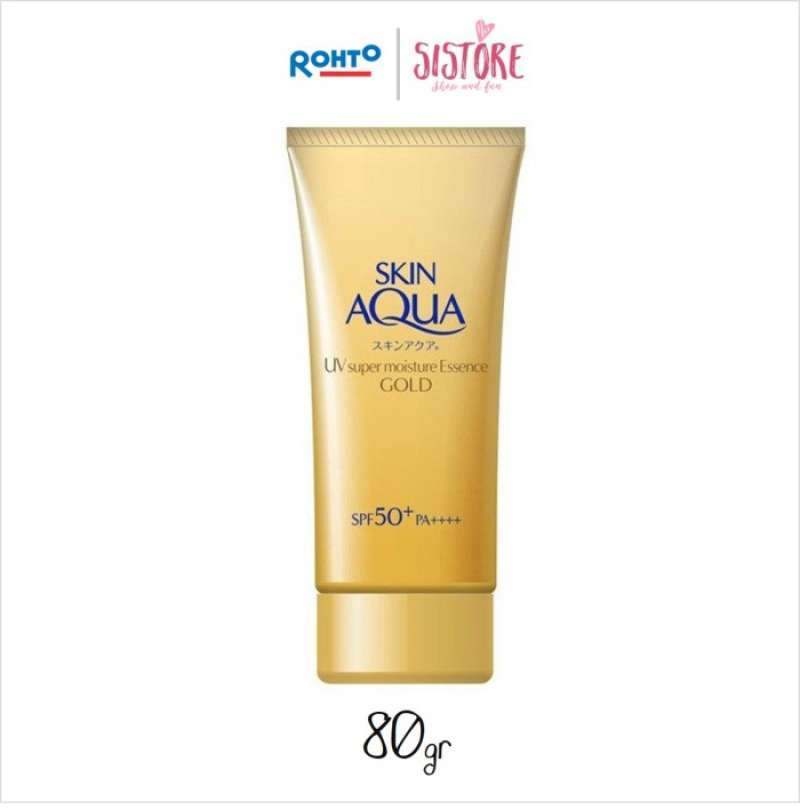 Jual [ORI JAPAN] ROHTO Skin Aqua UV Super Moisture Essence Gold SPF 50 ...