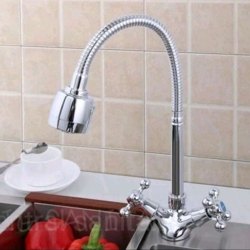Jual WS Keran sink mixer flexible kuningan / keran kitchen Sink 2 putaran di Seller Waroeng ...