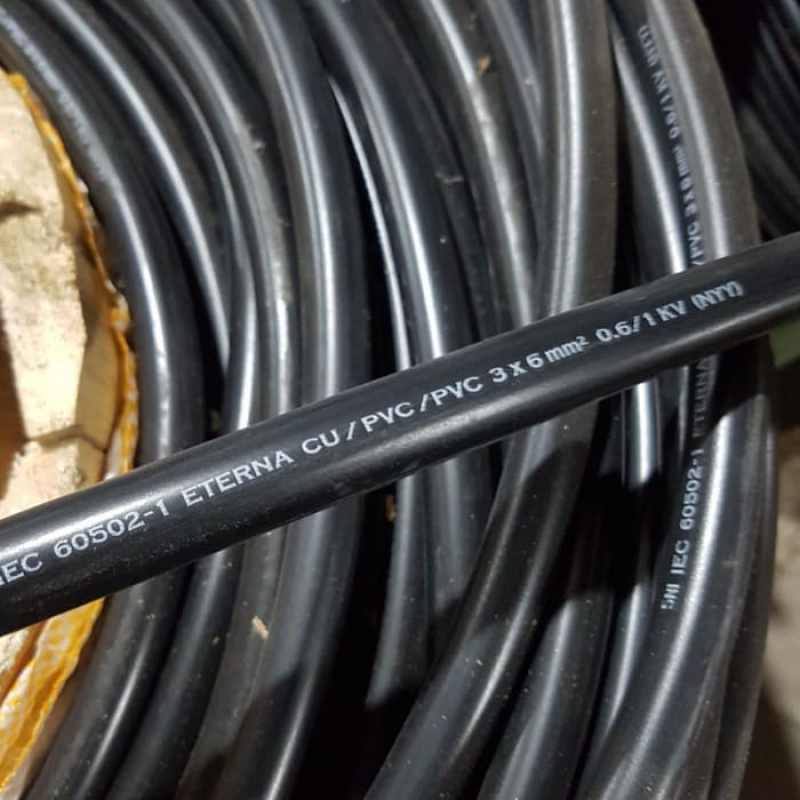 Jual Premium Kabel Listrik Eterna NYY KAWAT 3x6 hitam outdoor Meteran ...