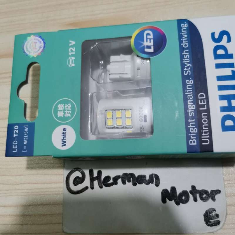 Jual Lampu Rem colok kaki2 - Philips Ultinon Led T20 White W21/5W ...