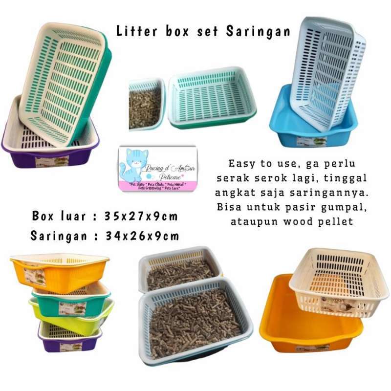 Jual Bak Pasir Litter Box Saringan Noman Wood Pellet Kucing Di Seller ...