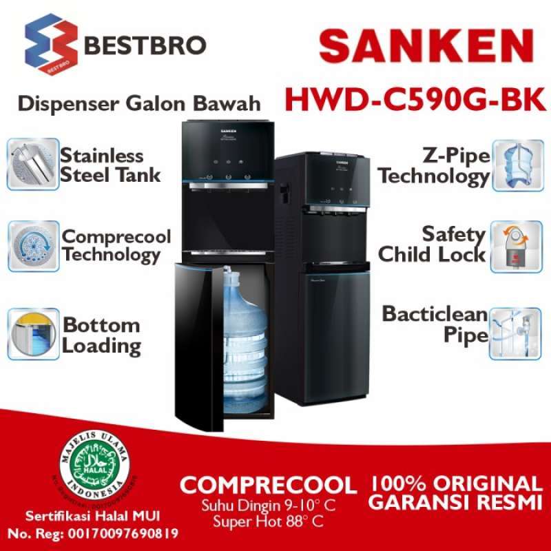 Promo Sanken Dispenser Galon Bawah HWD-C590G-BK Hitam (JADETABEK ONLY) Diskon 4% di Seller ...