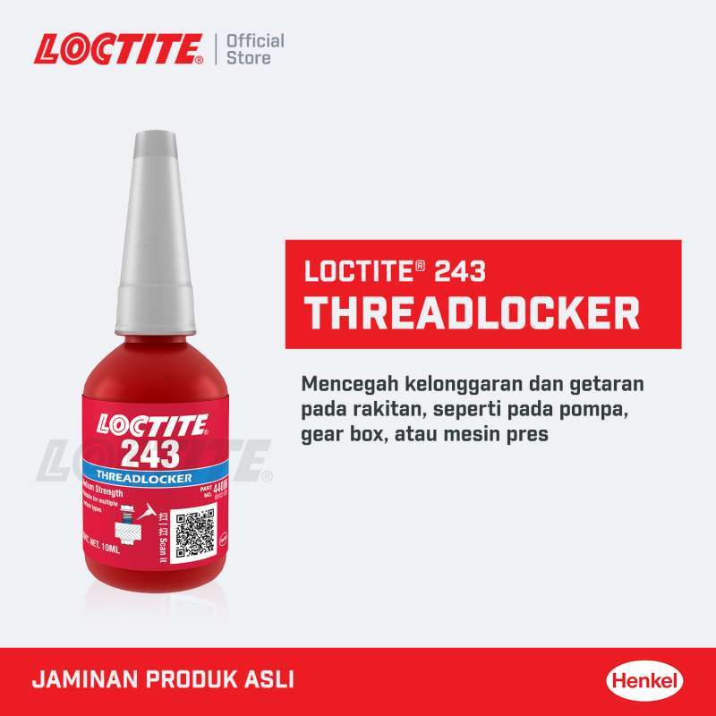Jual Henkel LOCTITE 243 THREADLOCKER Lem Baut 10 ml Box di Seller ...