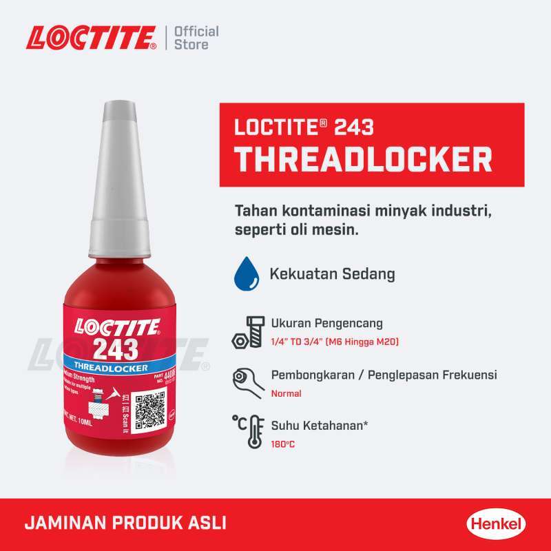 Jual Henkel LOCTITE 243 THREADLOCKER Lem Baut 10 ml Box di Seller LOCTITE Indo Official Store ...
