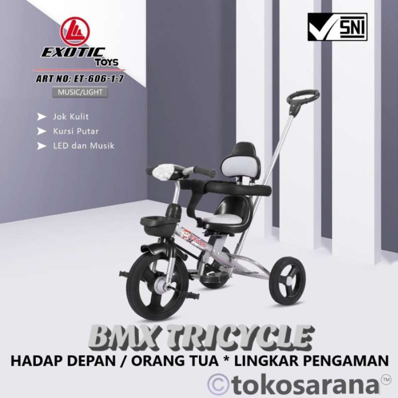 Jual Sepeda Roda Tiga Anak Exotic Et606-17 Baby Shark Kursi Putar ...