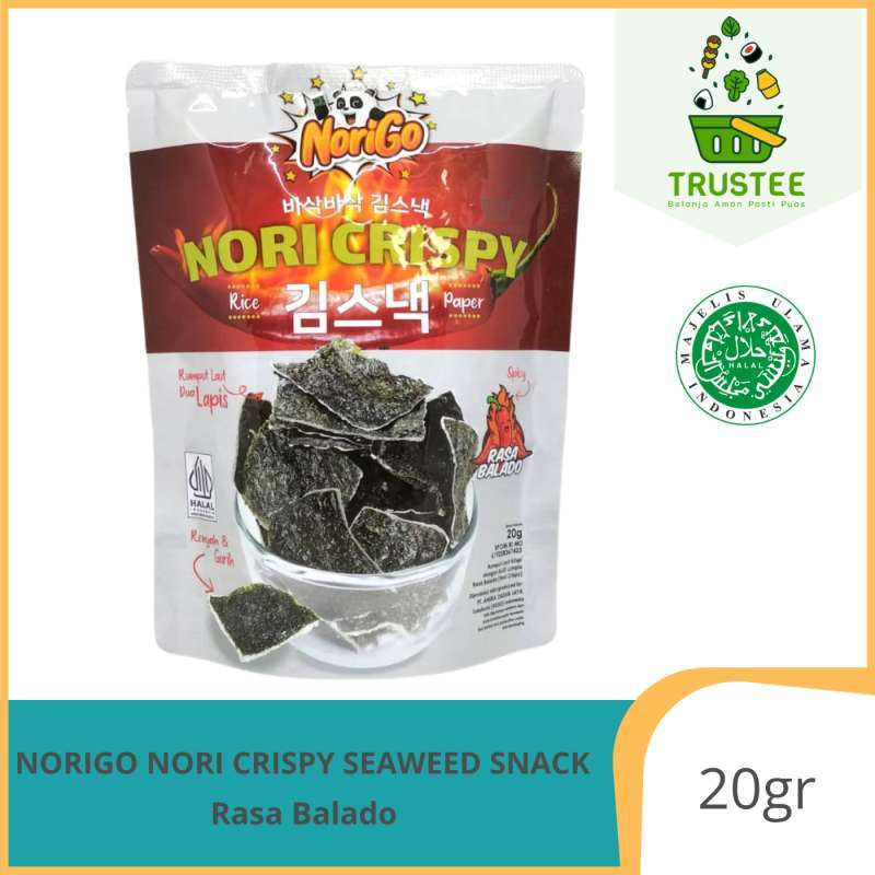 Jual Norigo Nori Crispy BALADO / Seaweed Snack / Rumput Laut Krispi ...