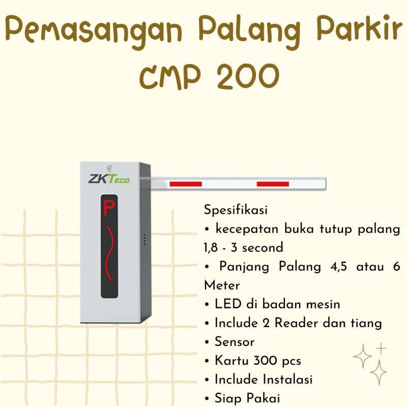 Jual Instalasi Palang Otomatis CMP 200 ZKTeco / Palang Parkir ...