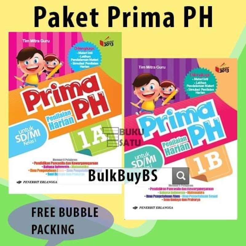 Jual Paket Prima PH Kelas 1 SD Erlangga 1A 1B Kurikulum 2013 BulkBuyBS di Seller Buku Satu ...