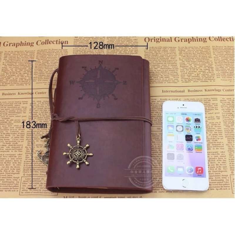 Jual Buku Catatan Binder Note Kulit Classic Retro Pirate Ship Leather ...