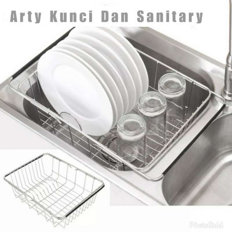 Promo Rak Piring Di Dalam Sink Stainless/Tirisan gelas Bak Cuci Piring ...