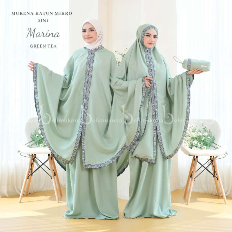 Jual Mukena Dewasa Katun 2in1 Mikro Marina - Greentea di Seller Beli ...