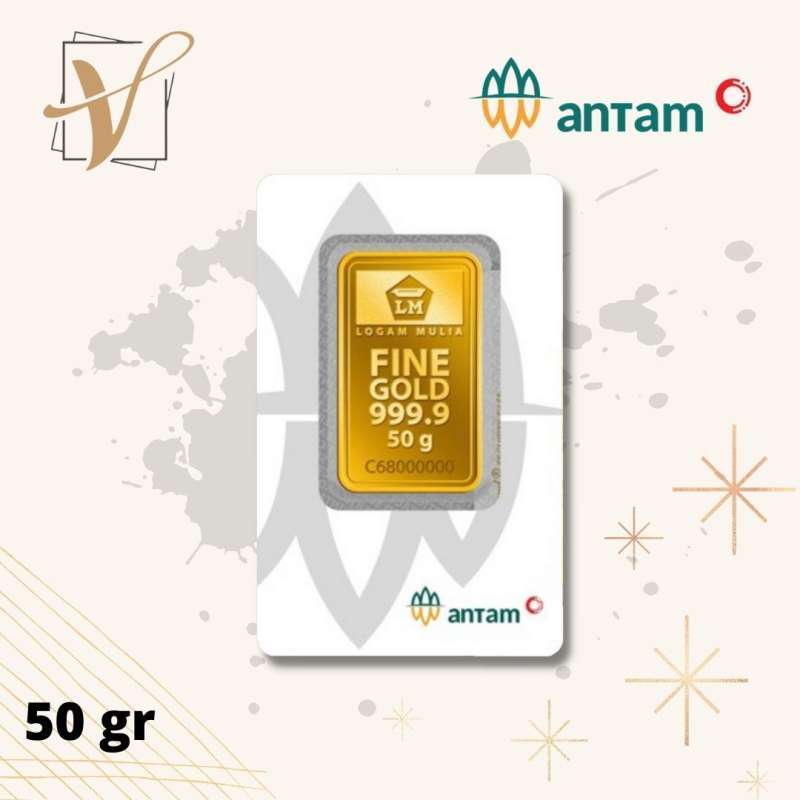 Promo Logam Mulia Antam Berat 50 Gram Tahun 2023 Diskon 2% di Seller ...